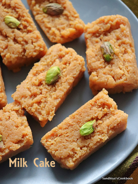 Sandhiya's Cookbook: Milk Cake using Condensed Milk| Milk Burfi