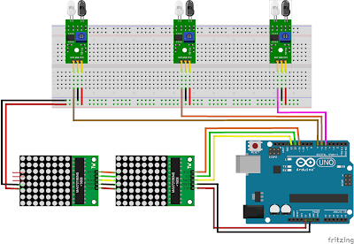 arduino led matrix projects with ir sensor