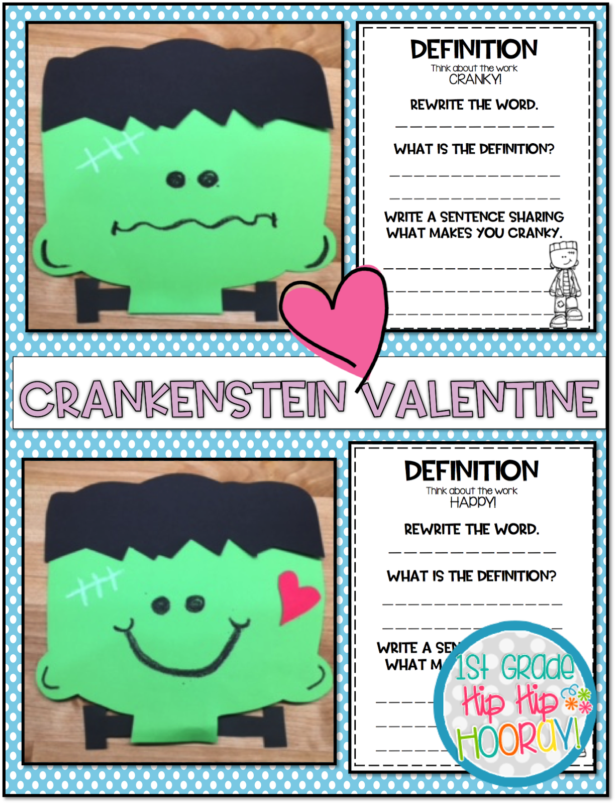 1st Grade Hip Hip Hooray!: Crankenstein Valentine