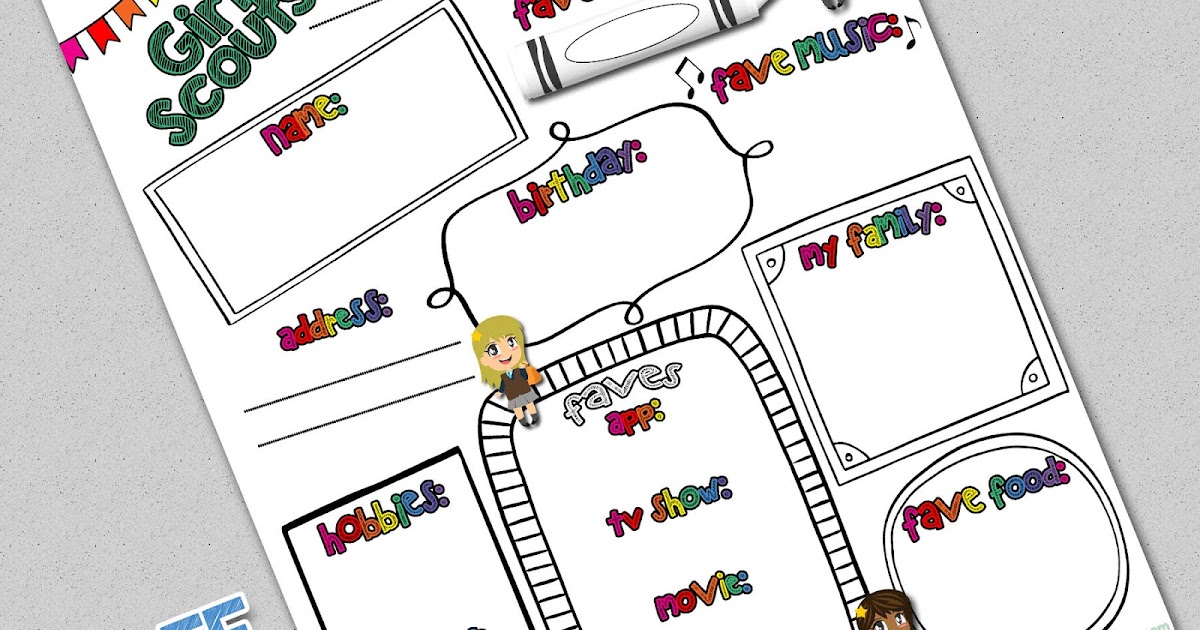 My Fashionable Designs: Free Printable Girl Scouts About Me Worksheets