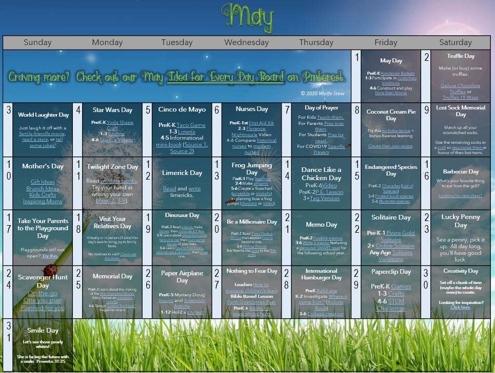 May Week 1| An Idea for Every Day