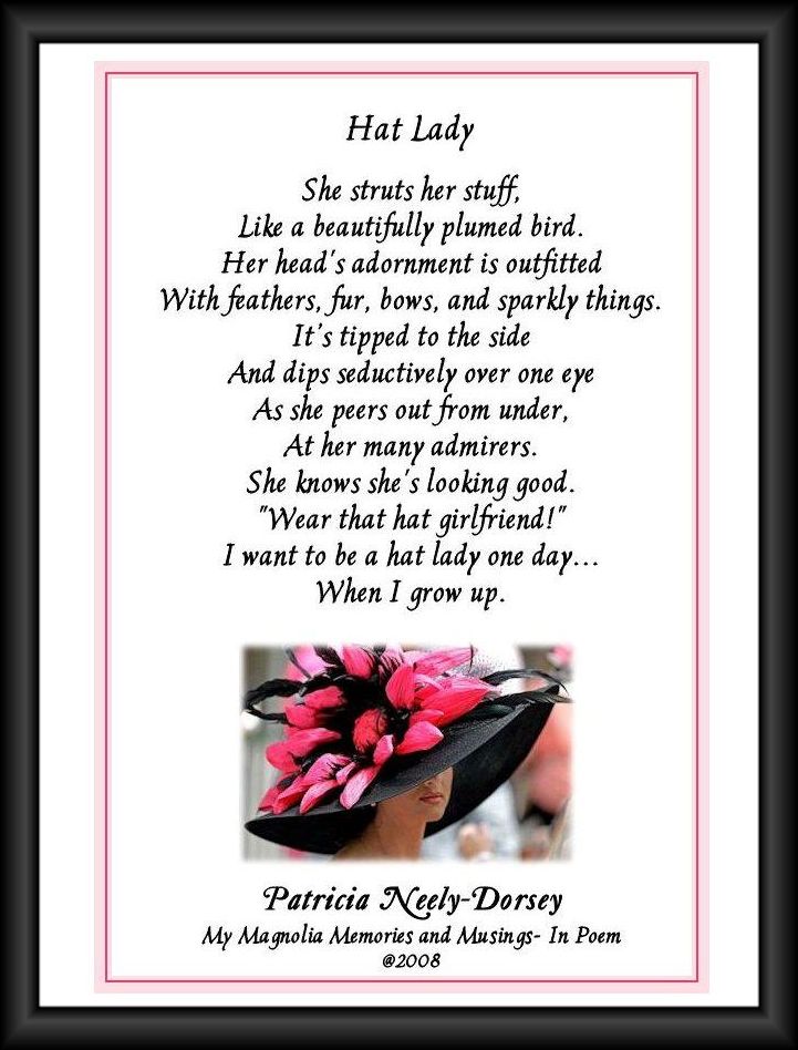 Purple Dress And Red Hat Poem at Christy Calvin blog