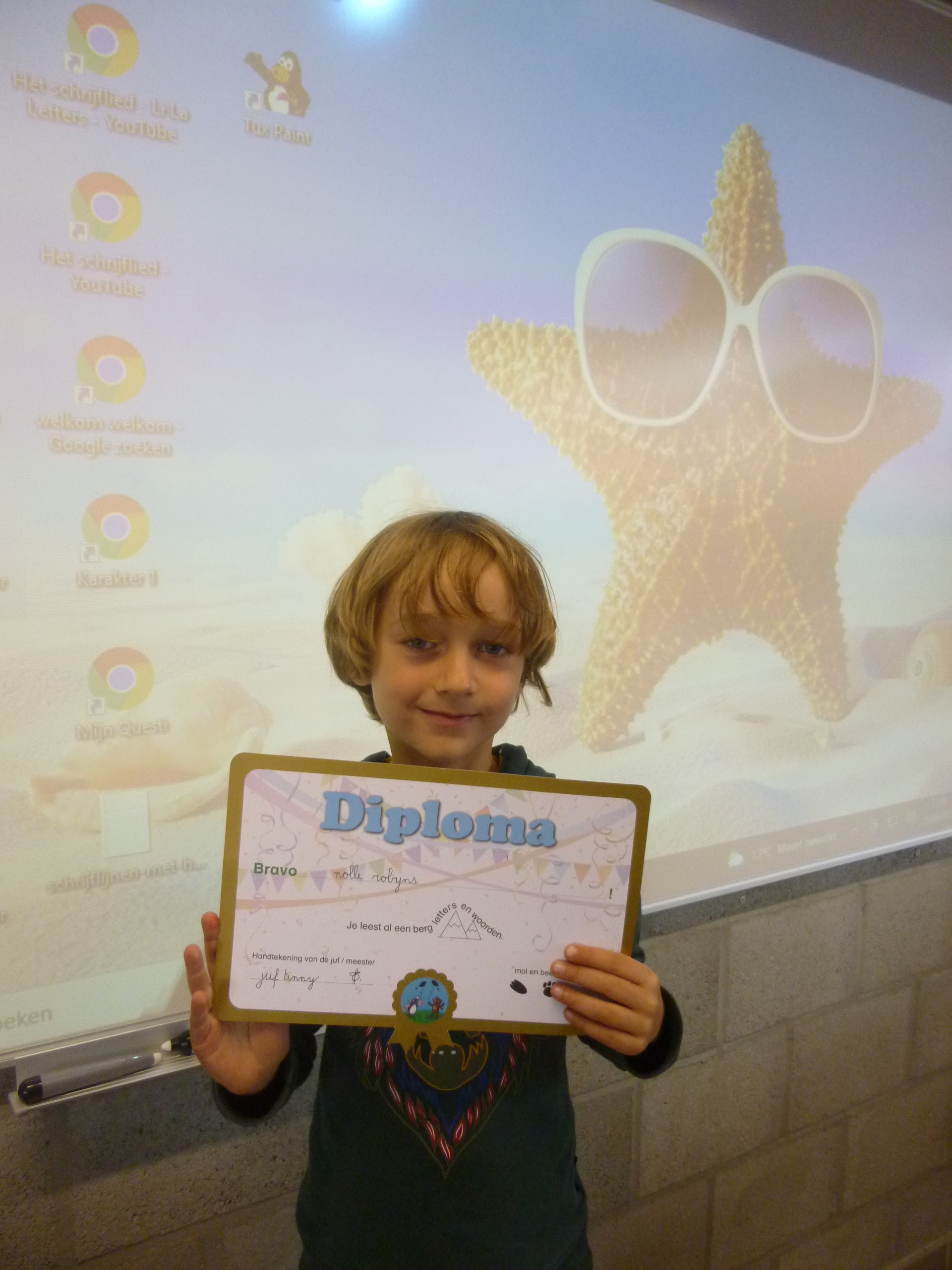 't Steltje eerste leerjaar A: EEN LEESDIPLOMA VAN MOL EN BEER ... DAT ...