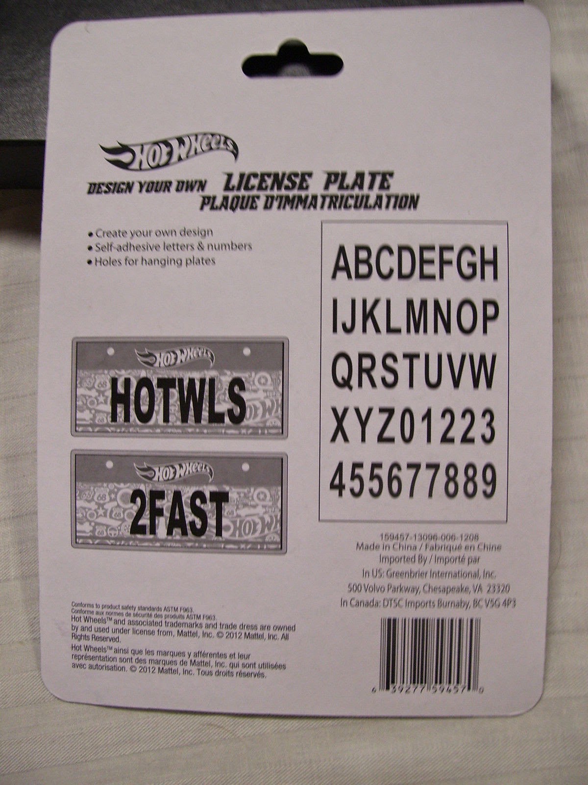 Radstuff4lesssg: Hot Wheels 2pc Create Your Own License Plates set for ...
