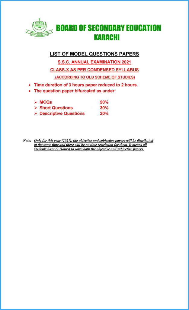 Adamjee Coaching: Mathematics 10th - Model Paper for Annual Examination ...