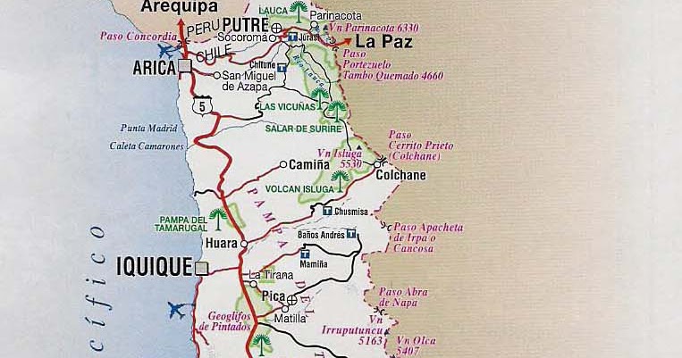 Mapas de Chile: Mapa rutero de Chile
