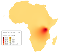 Ethio Helix ኢትዮ:ሒሊክስ: Gradient Maps for African ADMIXTURE components