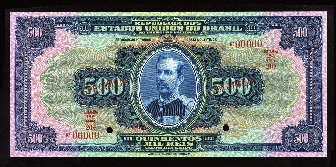 Brazilian Banknotes 500 Mil Reis banknote of 1931 Floriano Peixoto ...