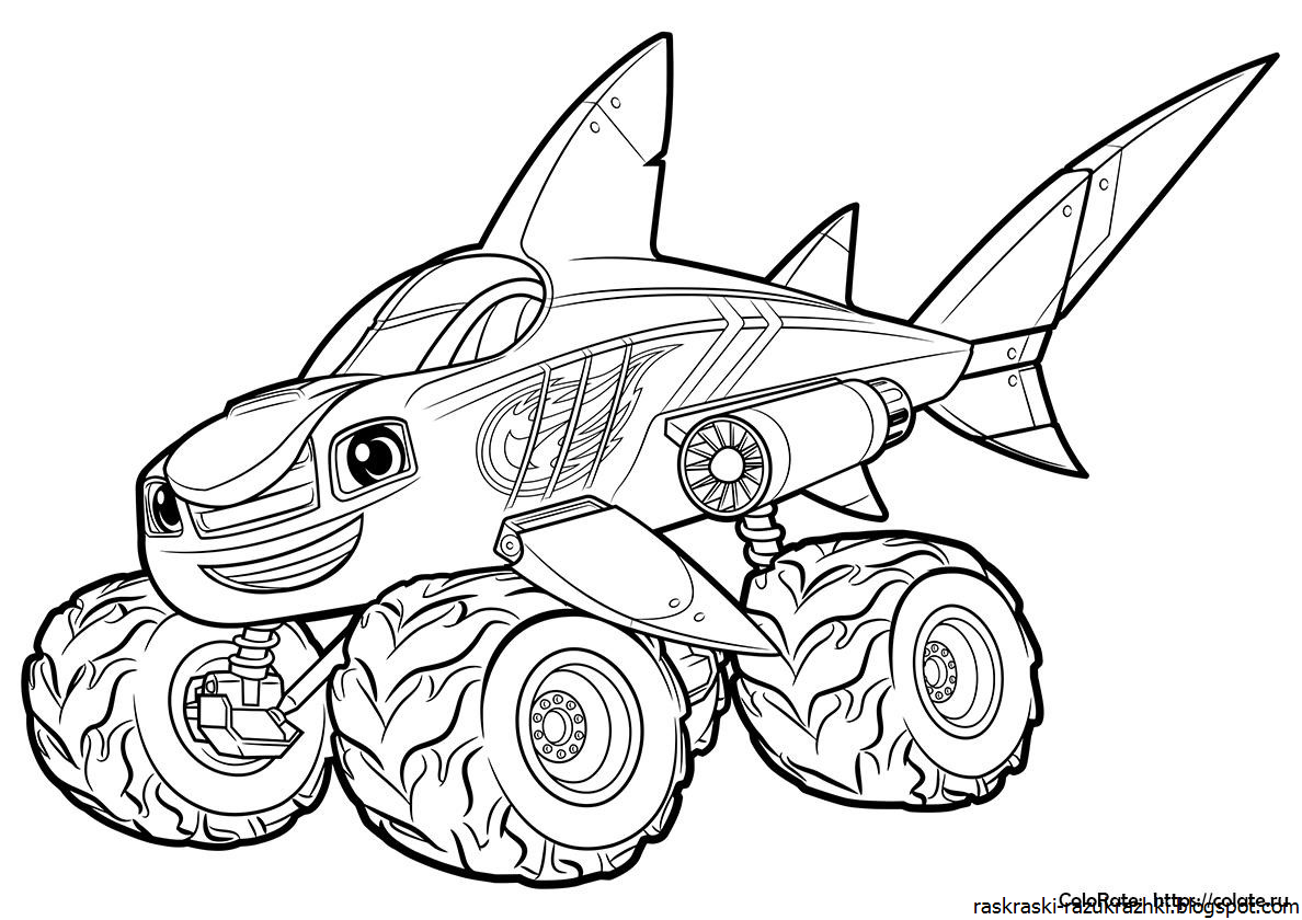 Раскраска Вспыш И Чудо Машинки