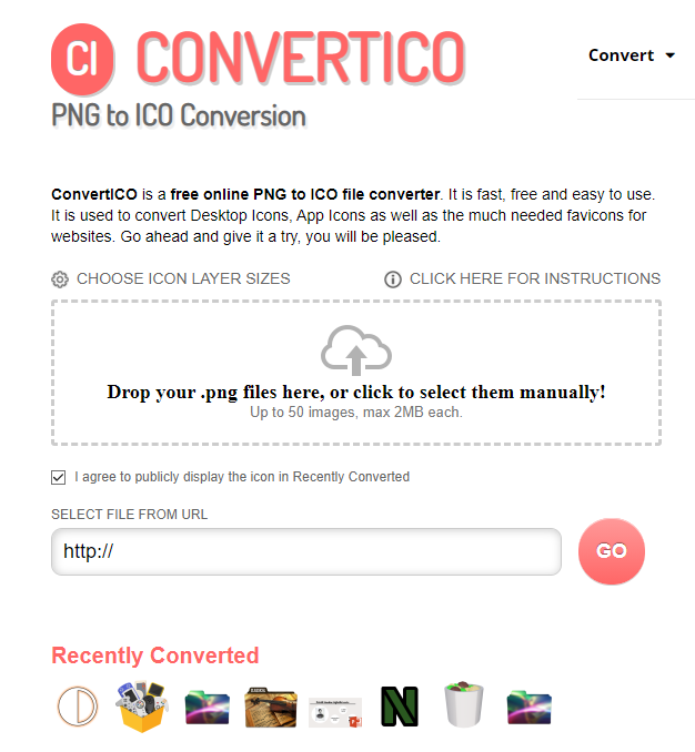Convertir imágenes en .ico con ConvertICO