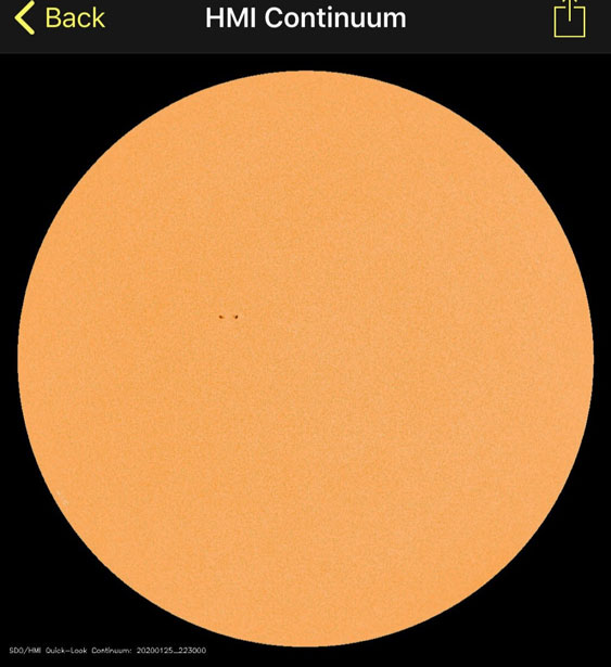 Palmia Observatory: Hey, the SoHO app shows some sunspots on our "quiet ...