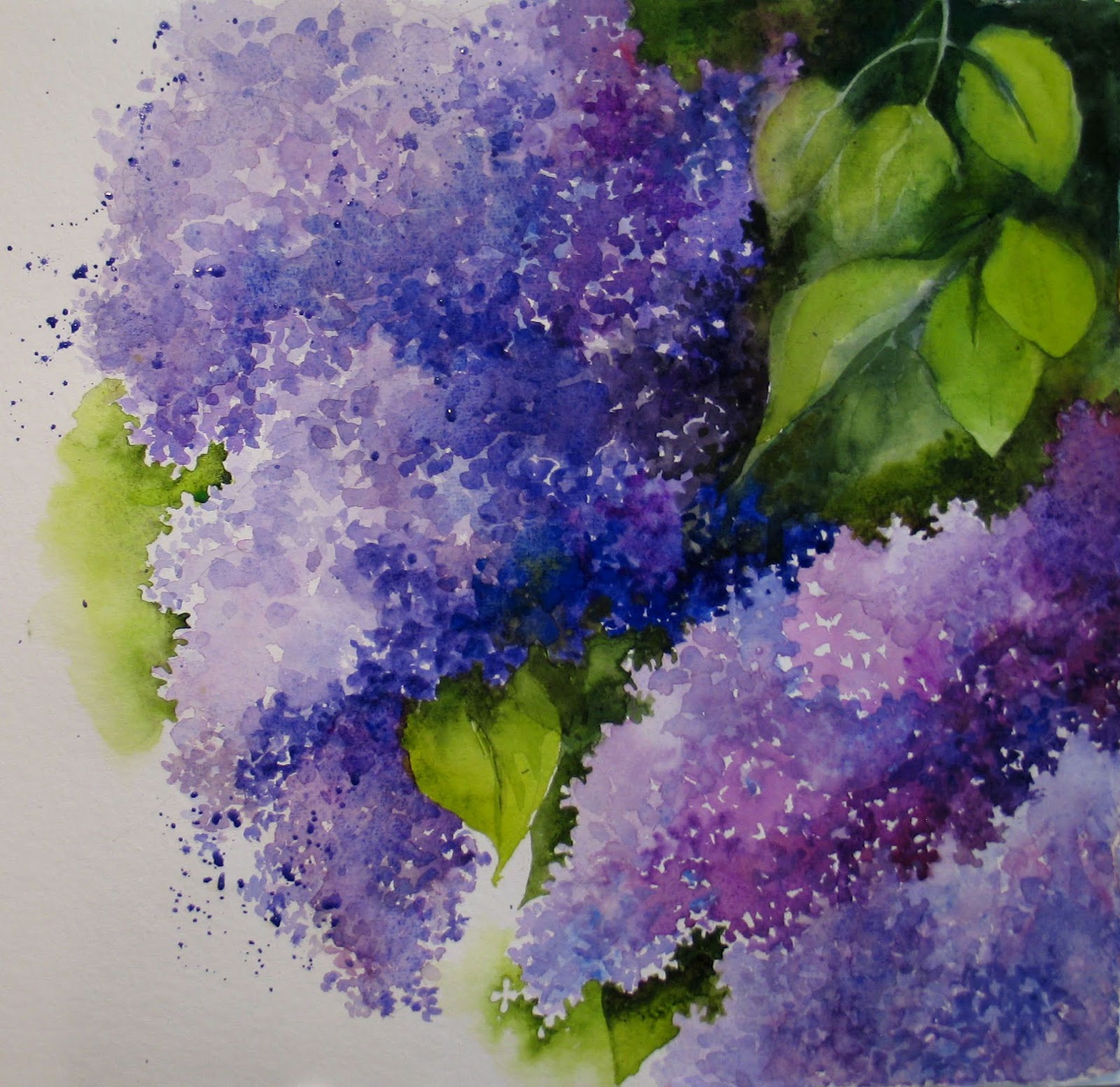 Nel's Everyday Painting: Lilac Bush Watercolor - SOLD