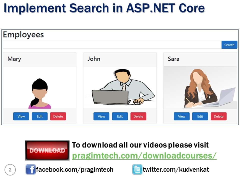 Sql Server Net And C Video Tutorial Implement Search Page In Aspnet Core Slides