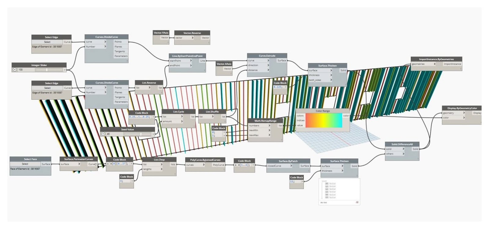 Slat Wall Random Colorization With Dynamo Revit News
