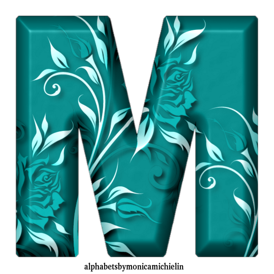 M. Michielin Alphabets: ORNAMENTAL FLOWER ARIAL BLUE ALPHABET, NUMBERS ...