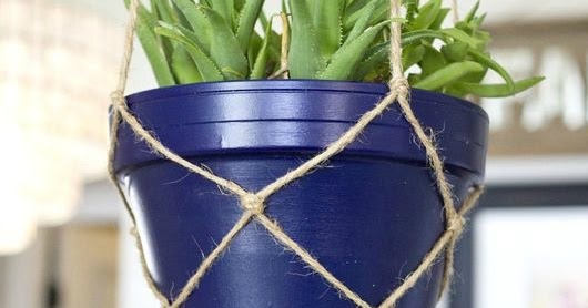 DIY Rope Net Plant Hanger