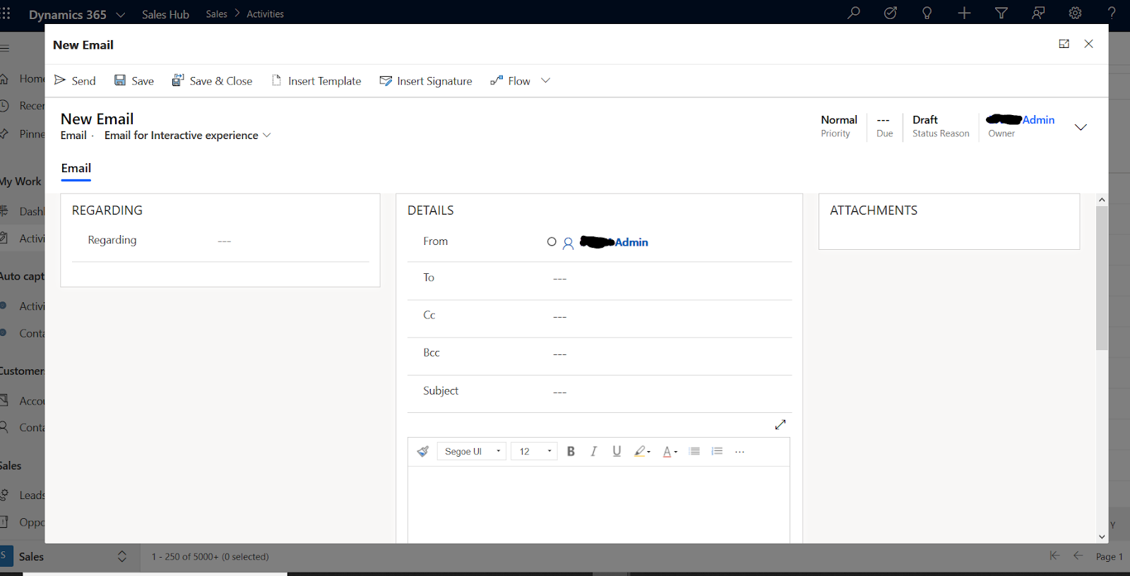 Dynamics 365 Customer Engagement: Email as a popup on Sales Hub ...