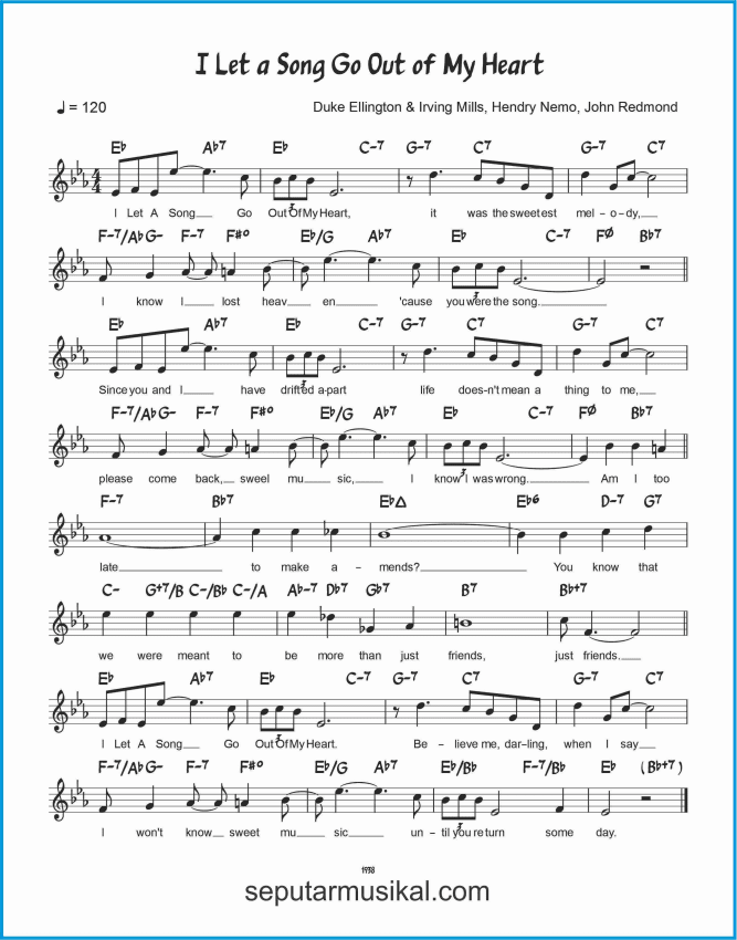 Chord Lagu I Let a Song Go Out of My Heart - SEPUTAR MUSIK