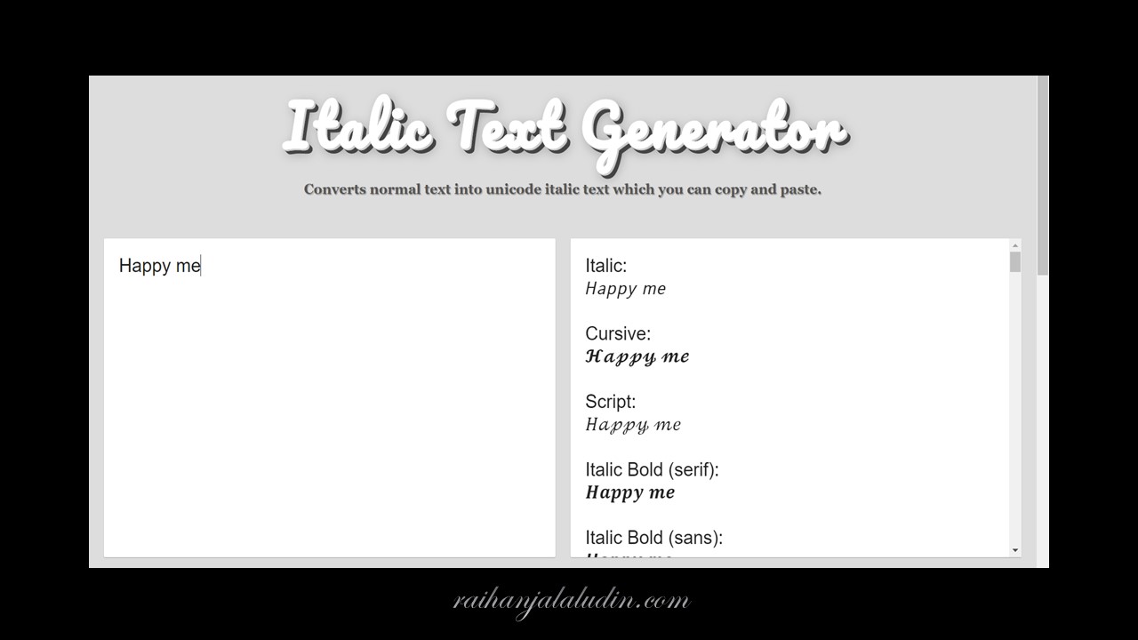 Teks Bold, Italic & Cursive Dalam Google Form & Facebook dll - Raihan ...