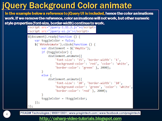 Sql server, .net and c# video tutorial: jquery background color animate