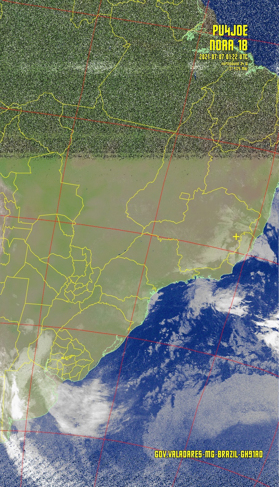 PU4JOE / 3CT044 / PY4008SWL : PRIMEIRA RECEPÇÃO IMAGEM SATELITE NOAA 19