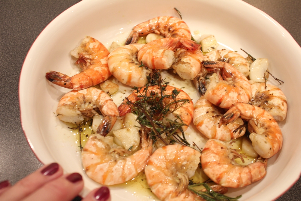 Wolkenfees Küchenwerkstatt: Scampis mediterranée mit Feldsalat