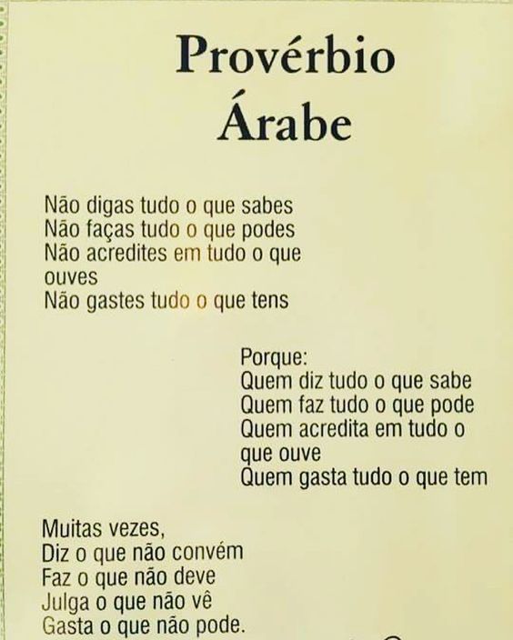 GEMAS DO BRASIL: PROVÉRBIO ÁRABE