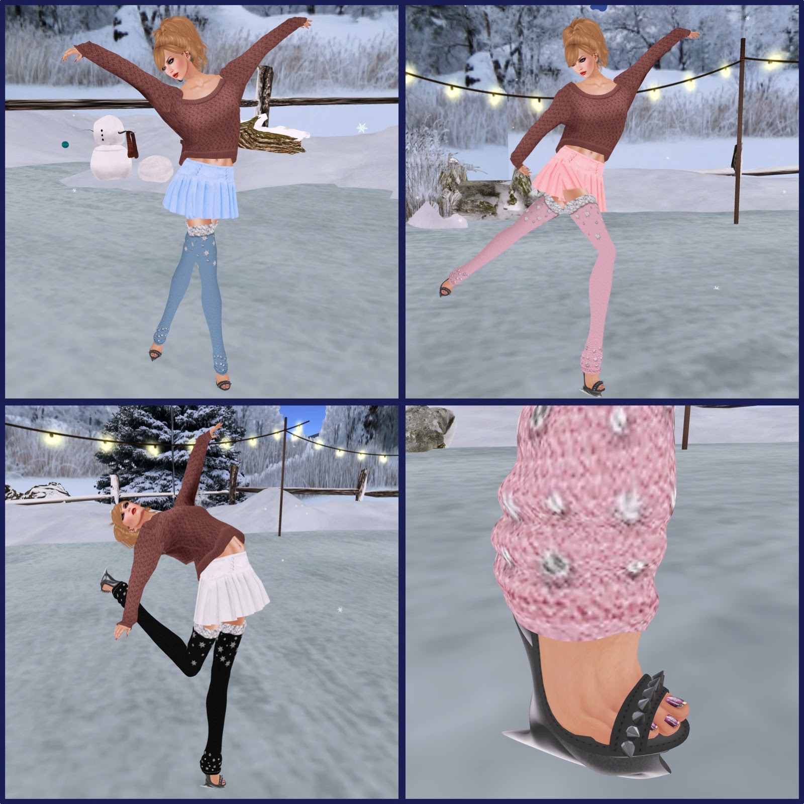 ZOZ Snowflake Ice Skates and Focus Poses Ice Skate Poses and Prop