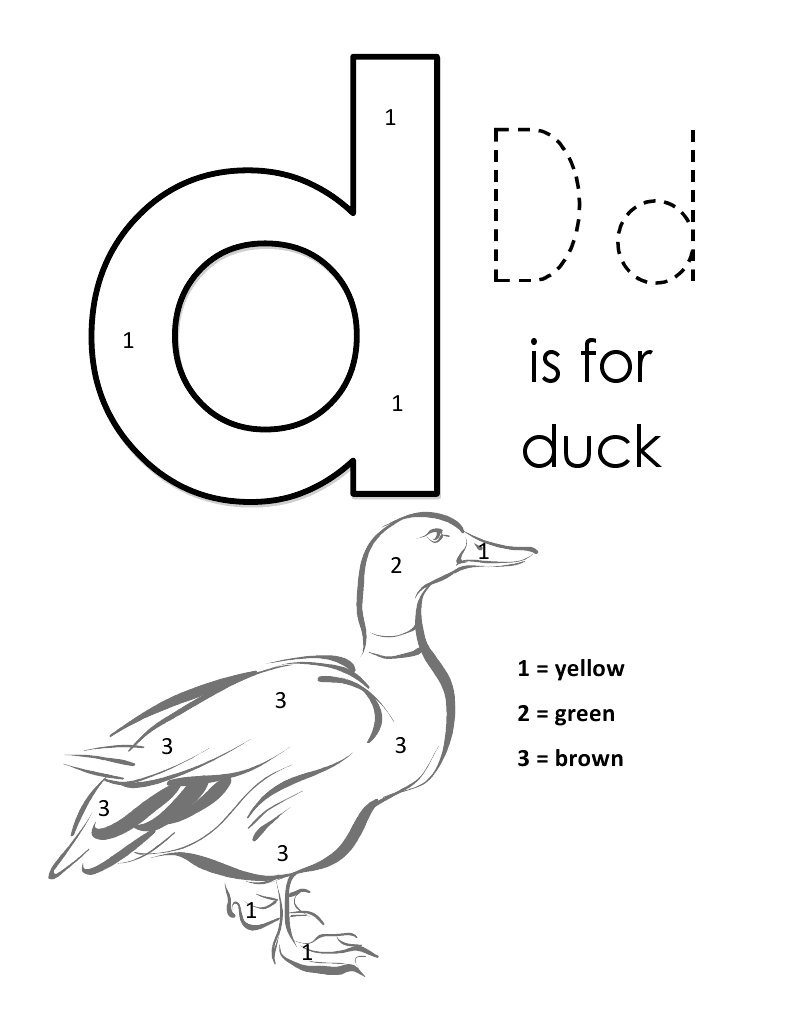 Kids Page: Alphabet Letter D lowercase Coloring Pages