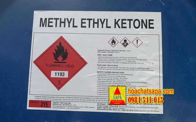 Dung môi công nghiệp Methyl Ethyl Ketone (MEK)