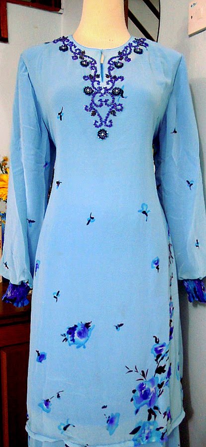 EXCLUSIVE APPAREL AND ACCESSORIES: BAJU KURUNG MODEN CHIFFON MANIK - SARAH