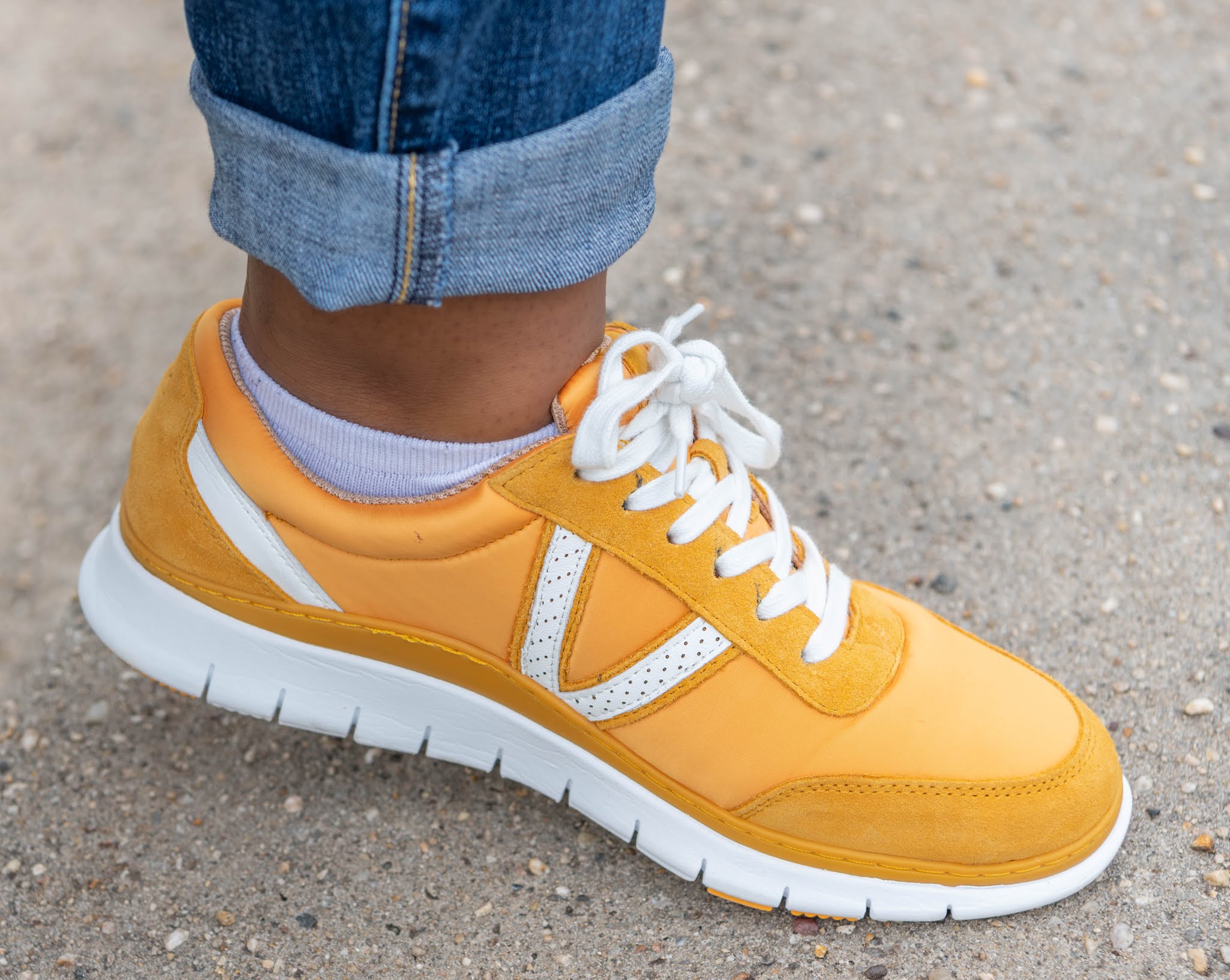 Fall Neutrals and Yellow Vionic Sneakers