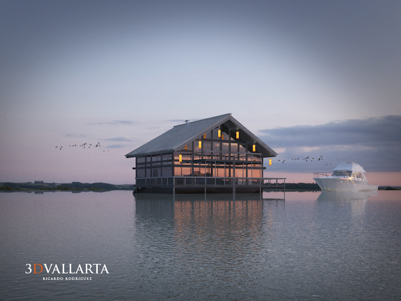 3D VALLARTA: Casa en Lago Ejercicio de Iluminacion