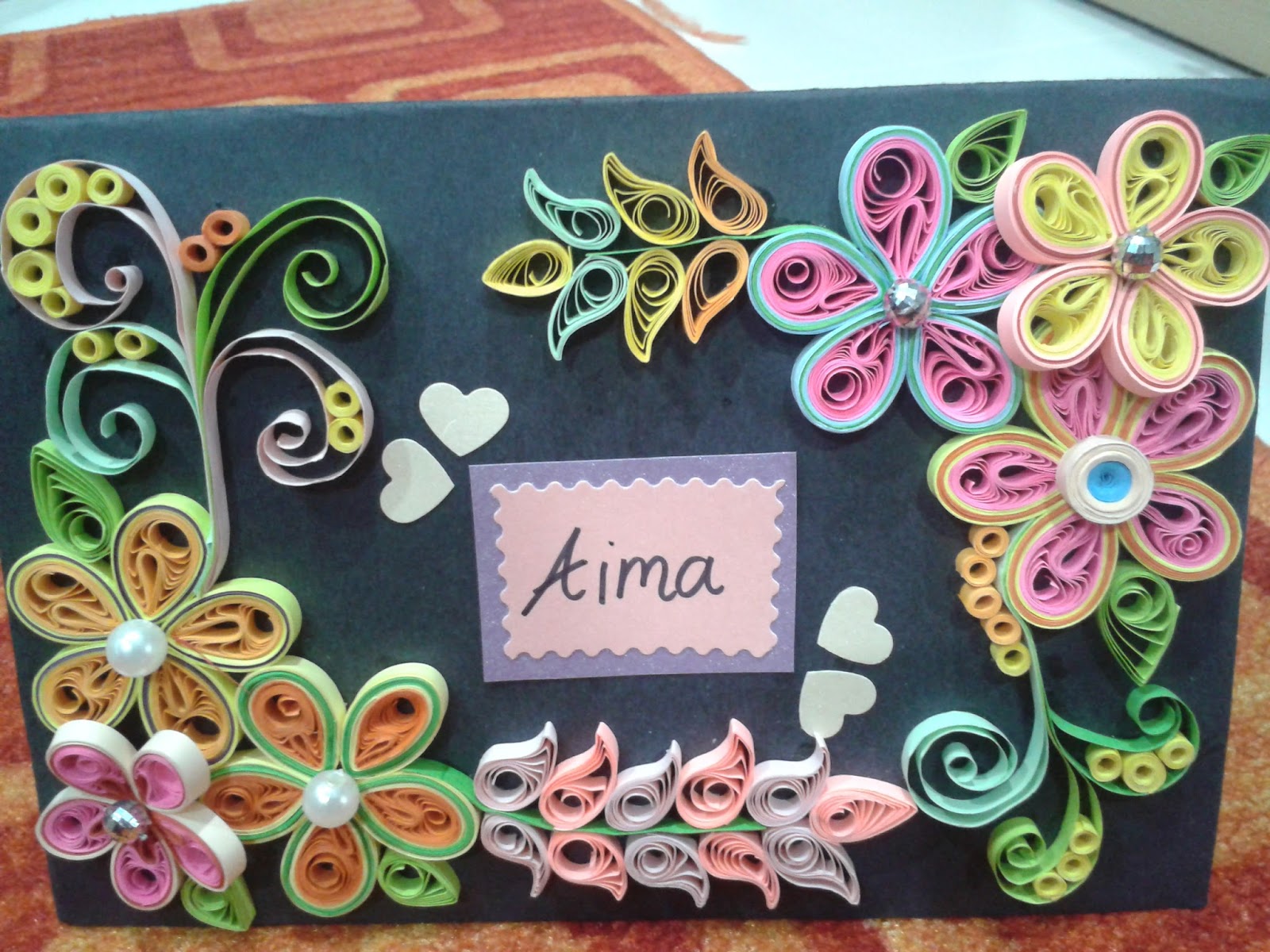 Aizara Artz: KAD QUILLING BUNGA BUAT SAHABAT