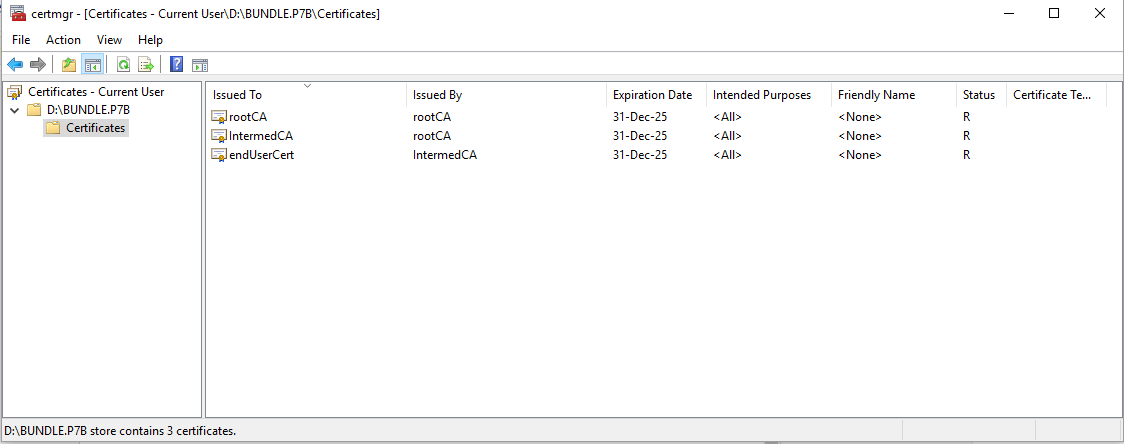 Tech Experiment: Create PKCS#7/P7B Format in java program.