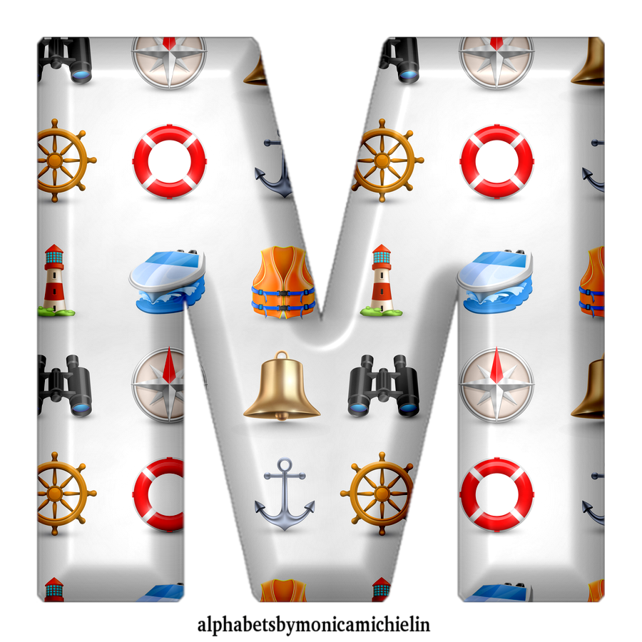M. Michielin Alphabets: GRAY NAUTICAL LIGHTHOUSE COMPASS ANCHOR BOAT ...