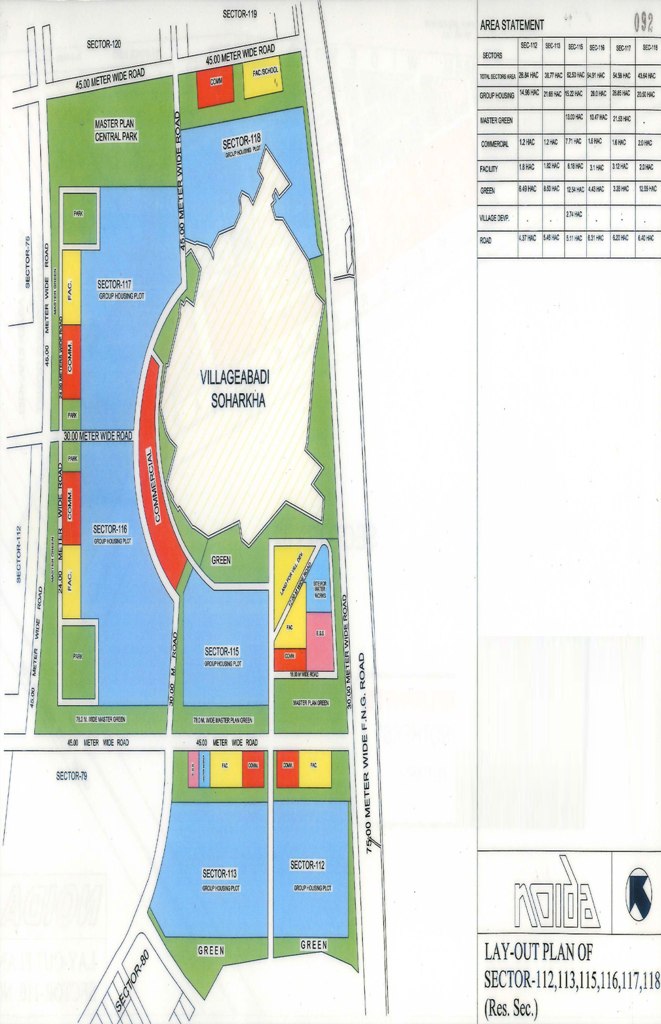 Sector-112, 113, 114, 115, 116, 117, 118 Noida Layout Plan Res. Sector ...
