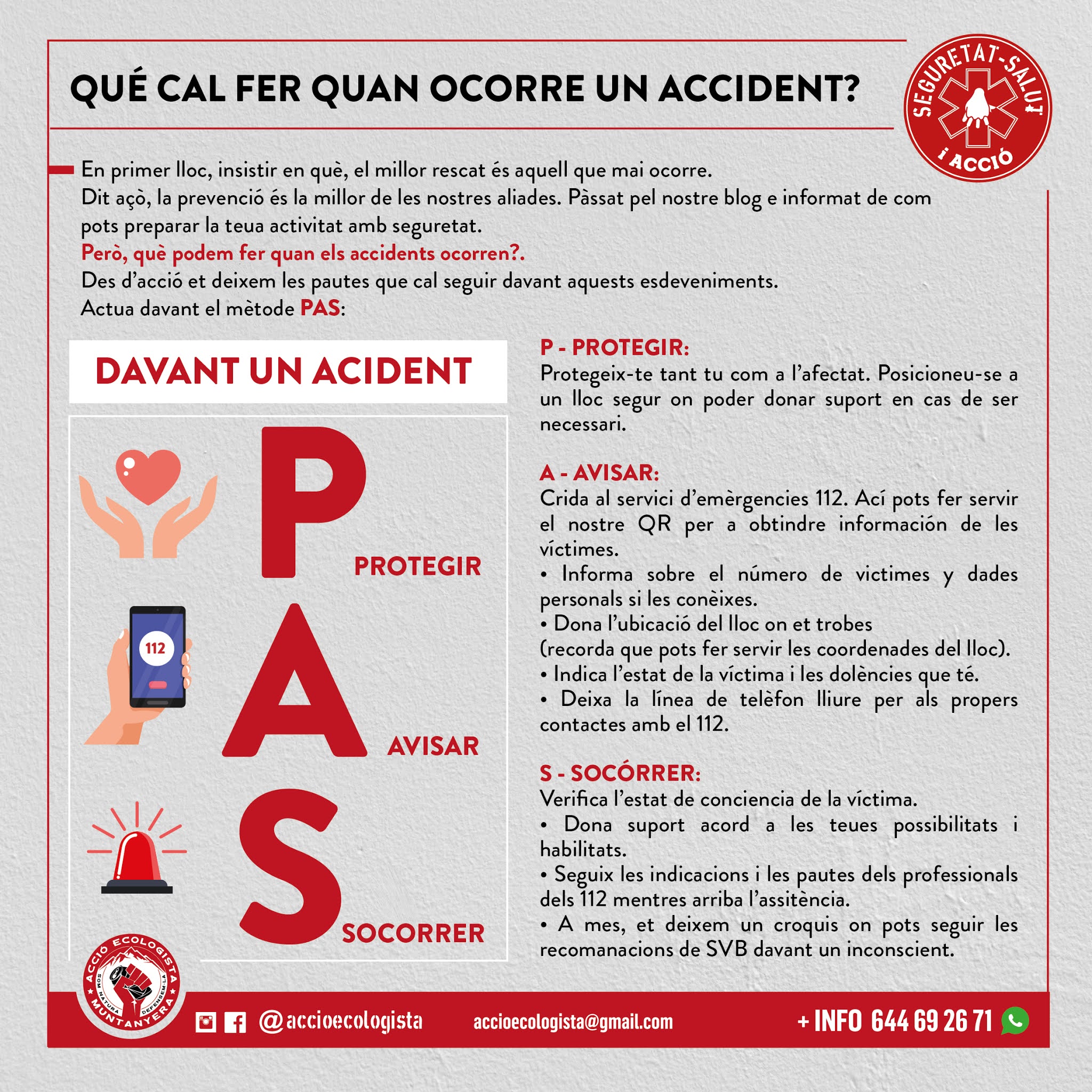 Rutes i Muntanya: SEGURIDAD Y MONTAÑA. ¿Sabías que es el método PAS?