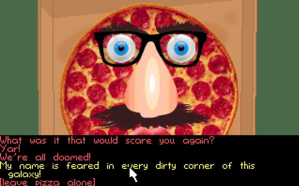 Captain Disaster - Official Website: In-game screenshot: Talking Pizza!