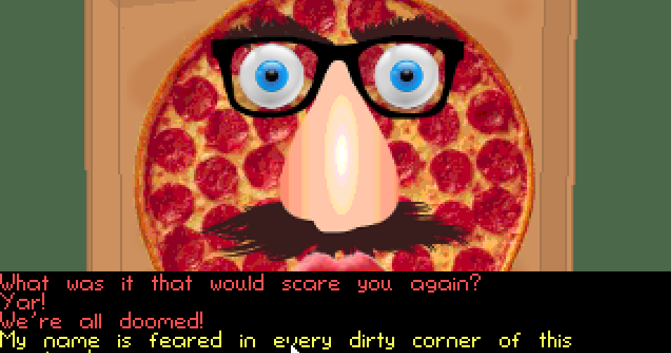 Captain Disaster - Official Website: In-game screenshot: Talking Pizza!