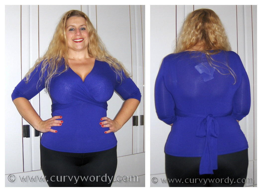 DDatelier Wrap Tie Top in Purple - Curvy Wordy