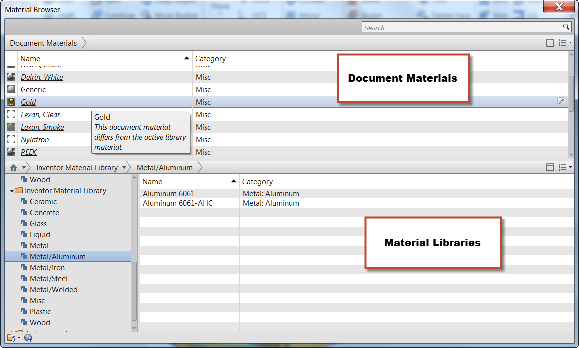 Document and External Material Libraries