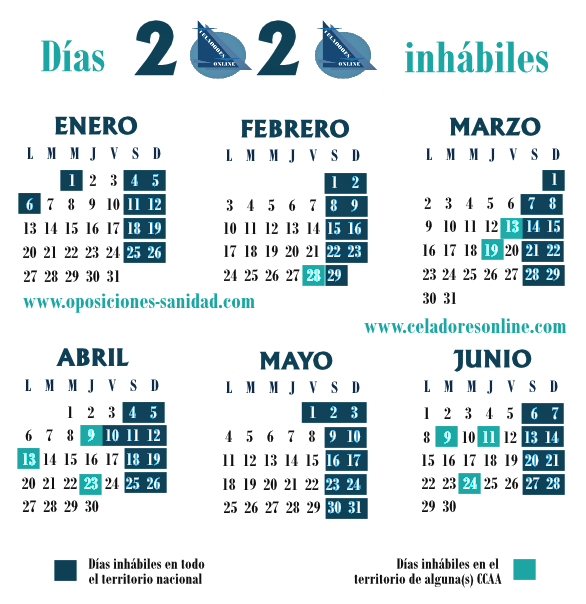 CELADORES ONLINE de INSTITUCIONES SANITARIAS: CALENDARIO DE DÍAS ...