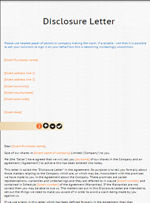 Disclosure Letter Template ~ Resume Letter