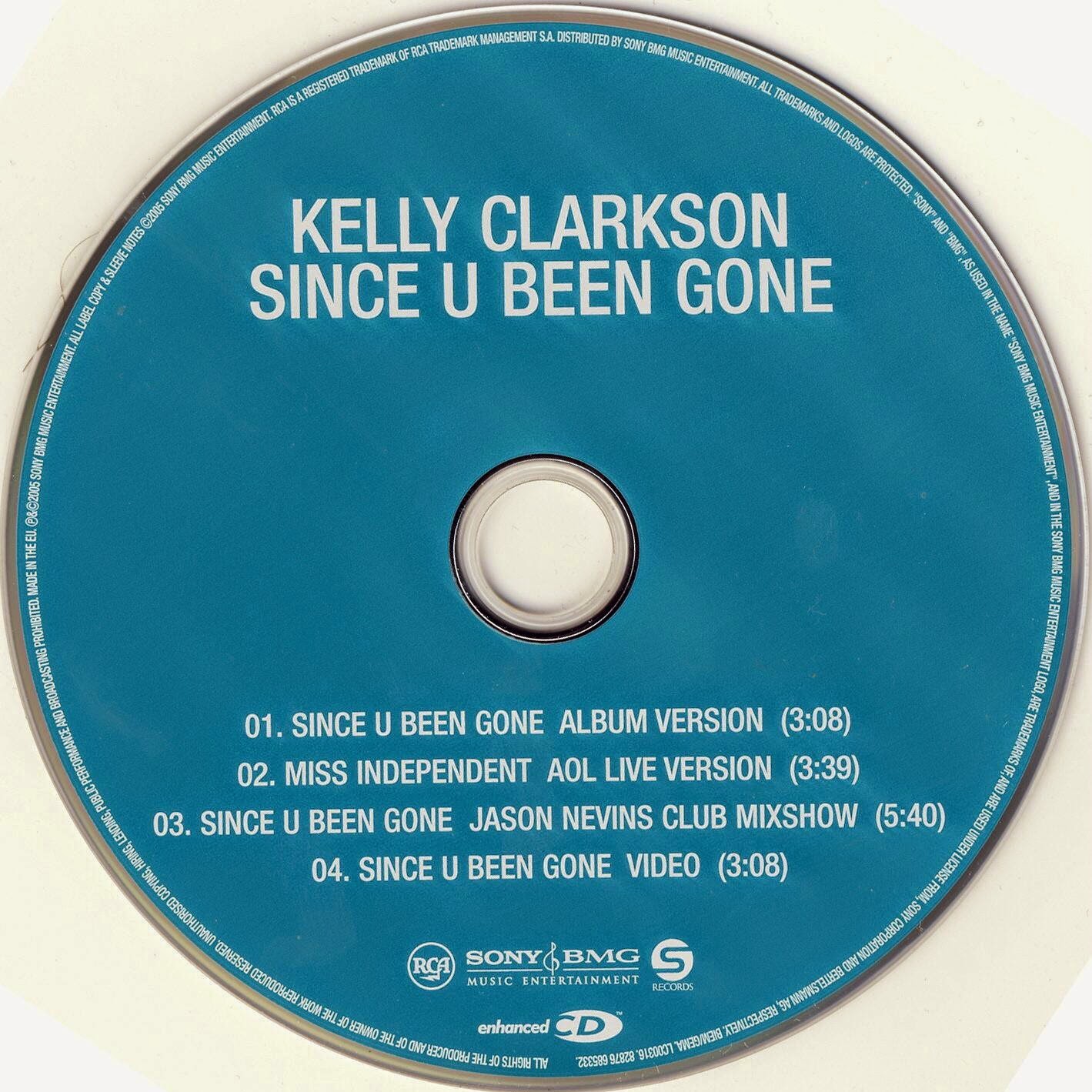 Single: Kelly Clarkson - Since U Been Gone - Encartes Pop