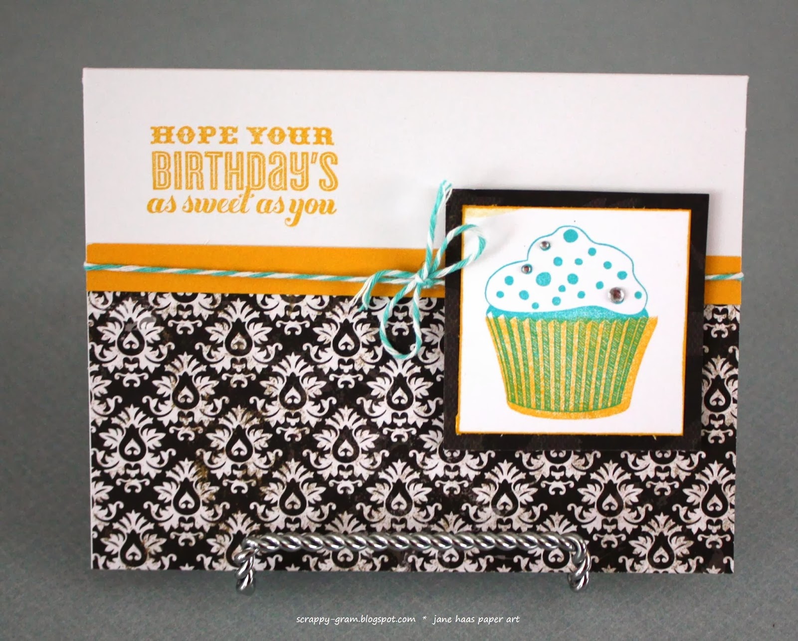 Scrappy-Gram's Designs: For Always Birthday Card -- Front & Back Stamping