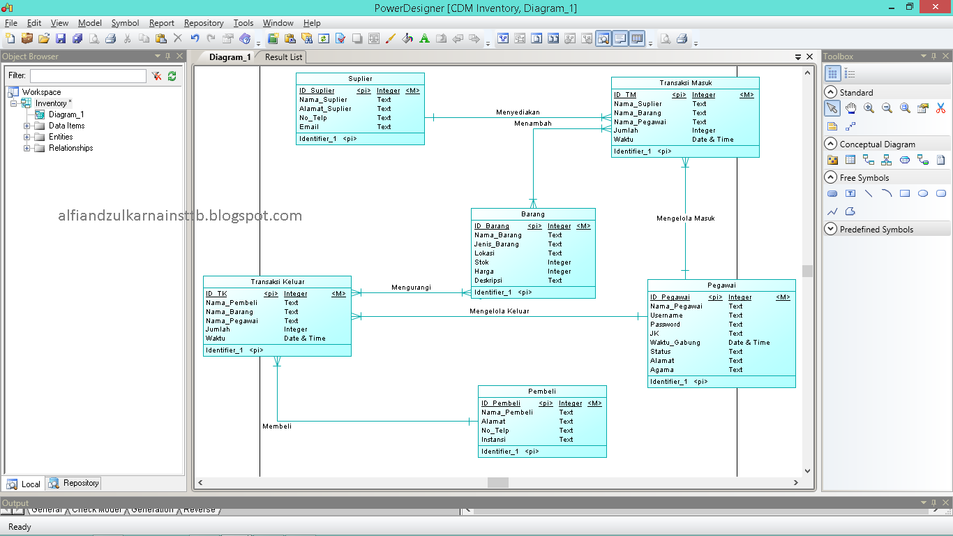 Cara membuat CDM, LDM, PDM lalu di Generate ke Database