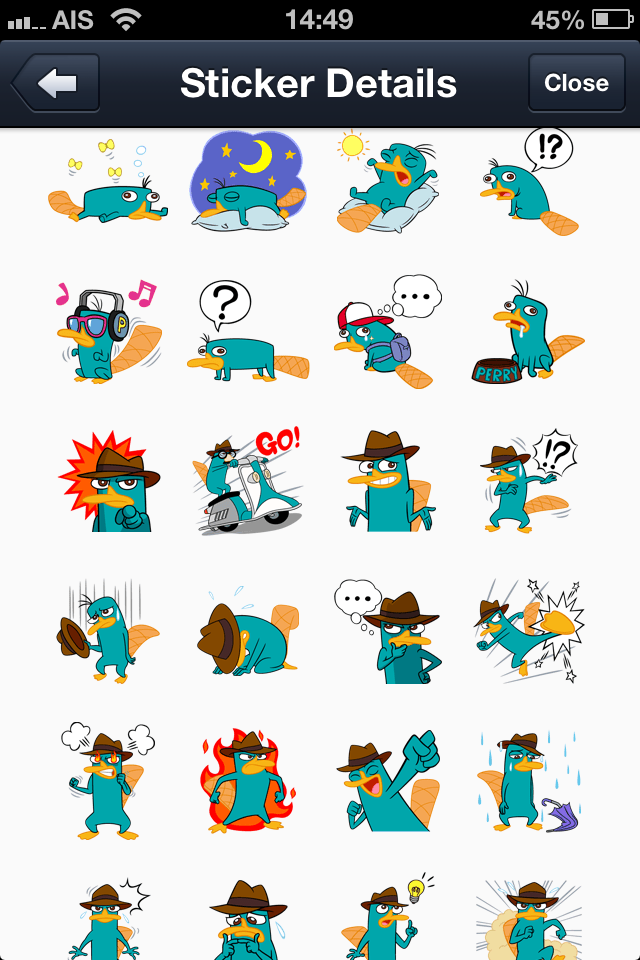 LINE Stickers Community: Perry/Agent P LINE stickers