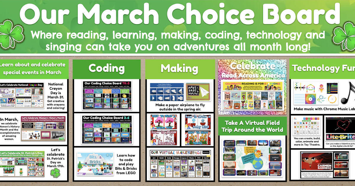 The Library Voice: It's Time For Our March Choice Board, Friends!