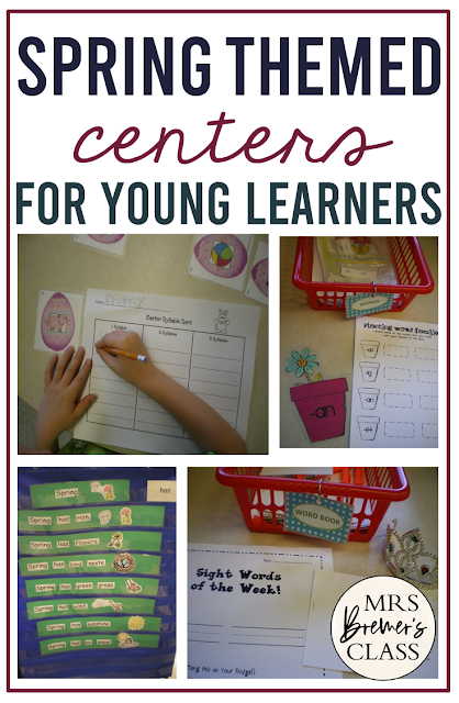 Spring Themed Literacy Centers for Kindergarten | Mrs. Bremer's Class